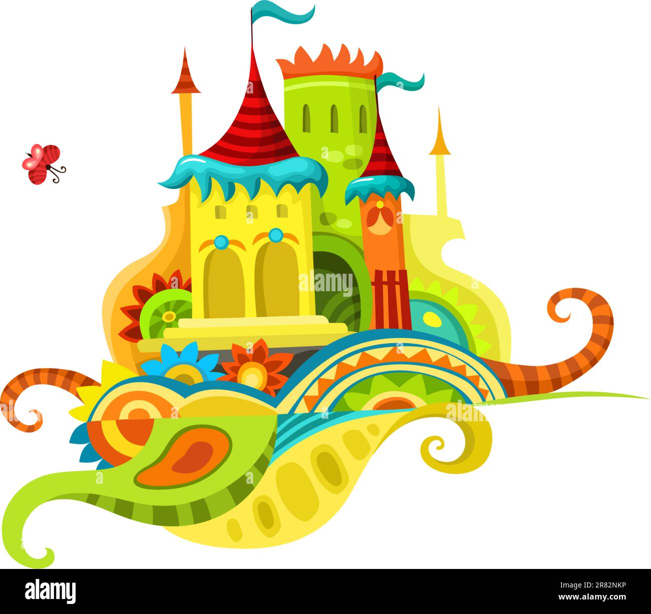 vector illustration of a cute castle Stock Vector Image & Art - Alamy