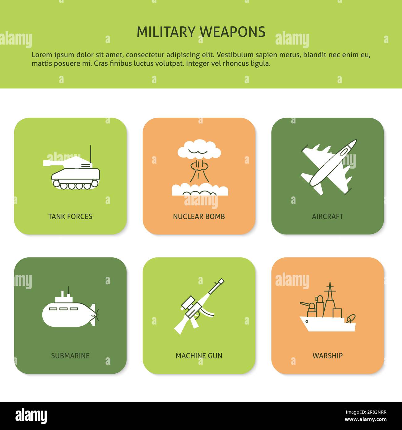 Military weapons and transport banner template. Guns and explosives ...