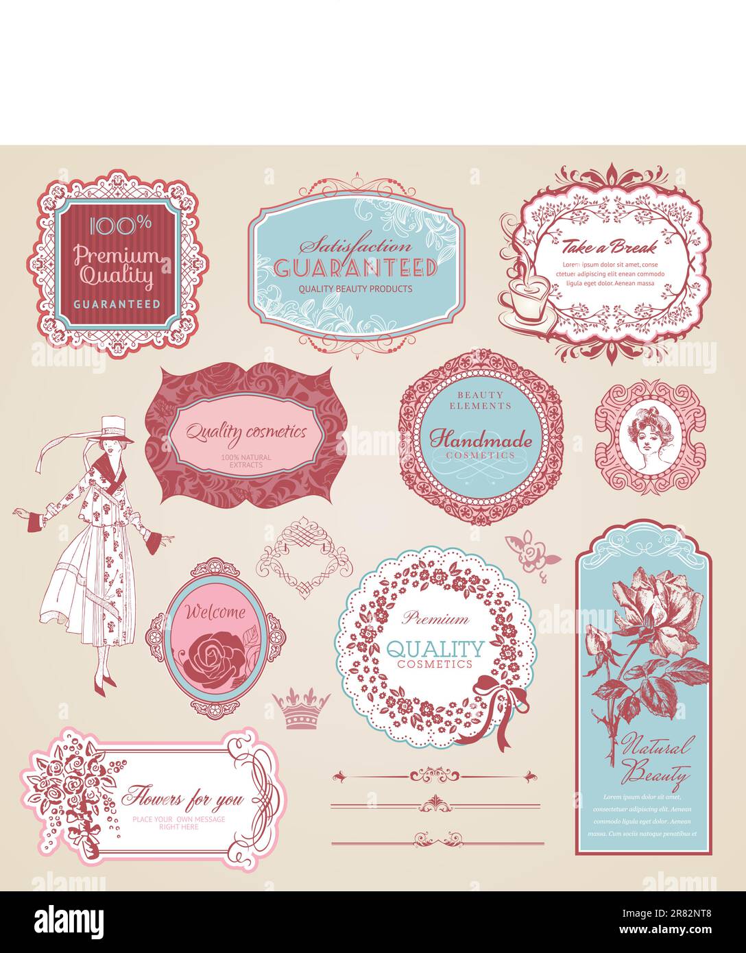 Set of vintage labels and elements for print design and web Stock ...