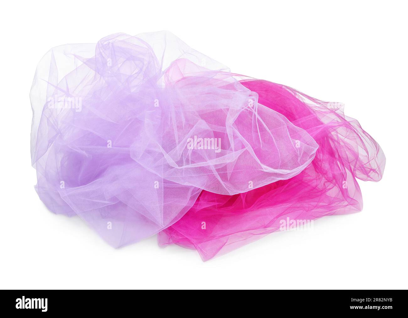 Beautiful colorful tulle fabrics on white background Stock Photo - Alamy