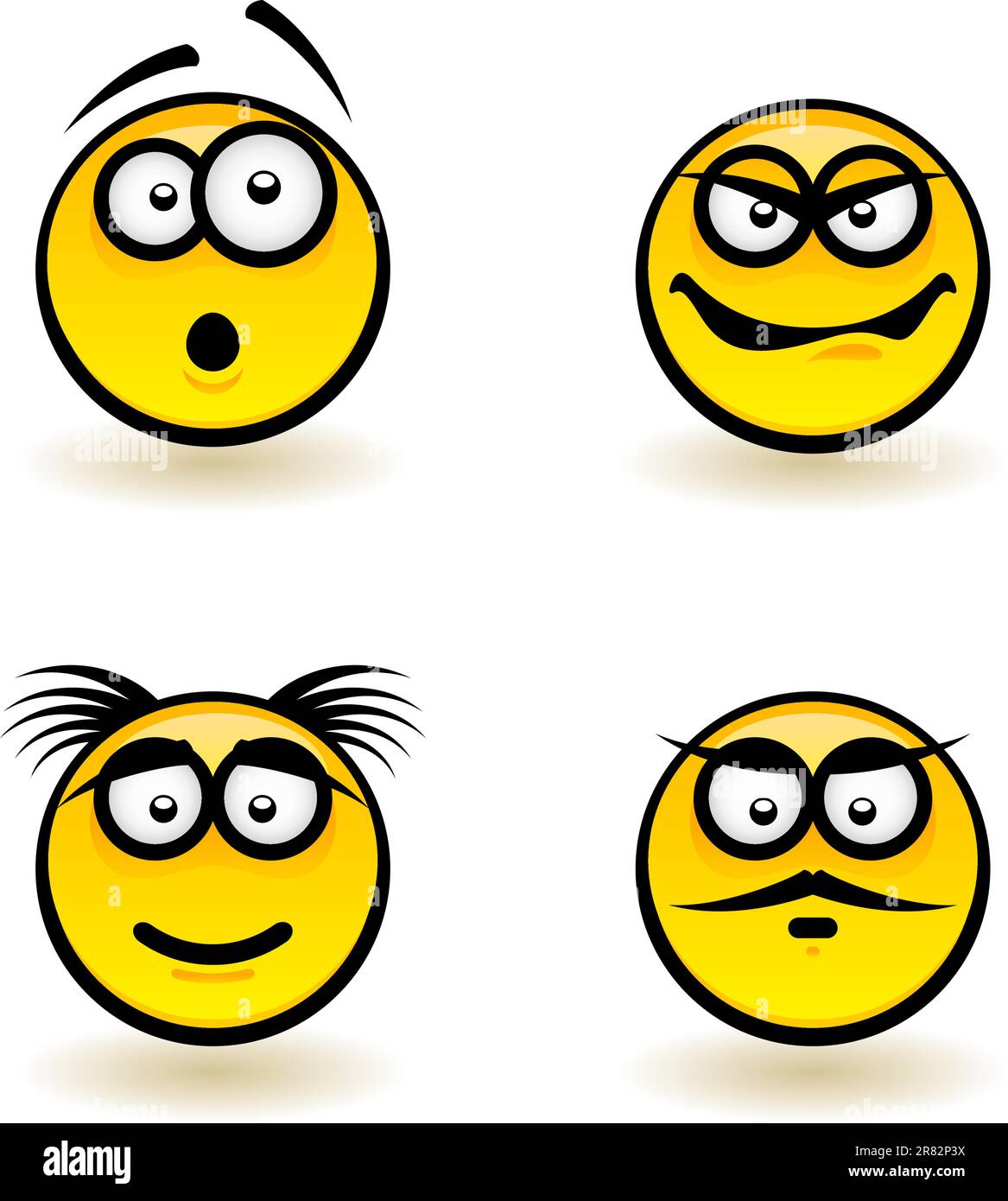 Cartoon faces. Set of third. Illustration of designer on white ...