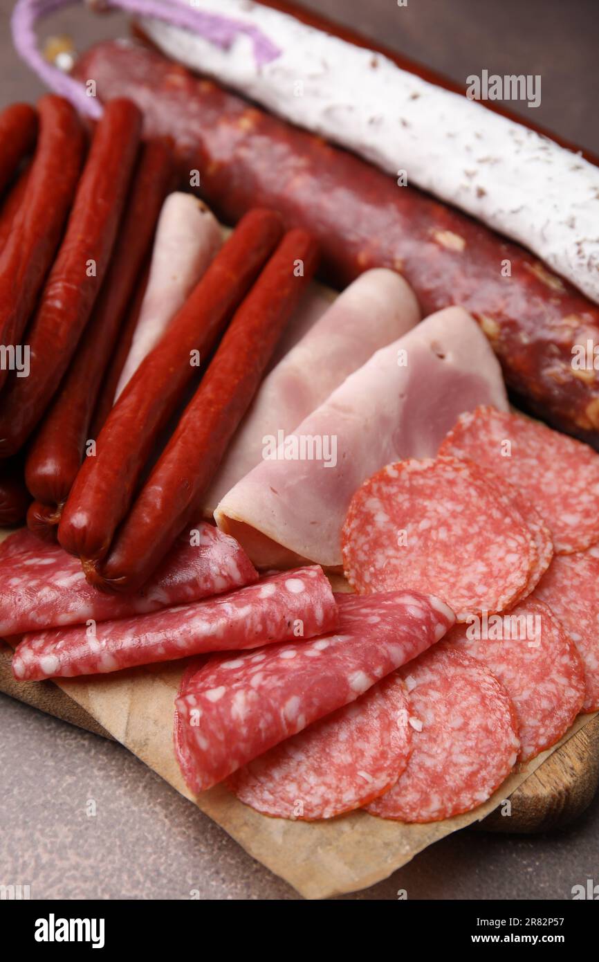 Set different types sausages hi-res stock photography and images - Alamy