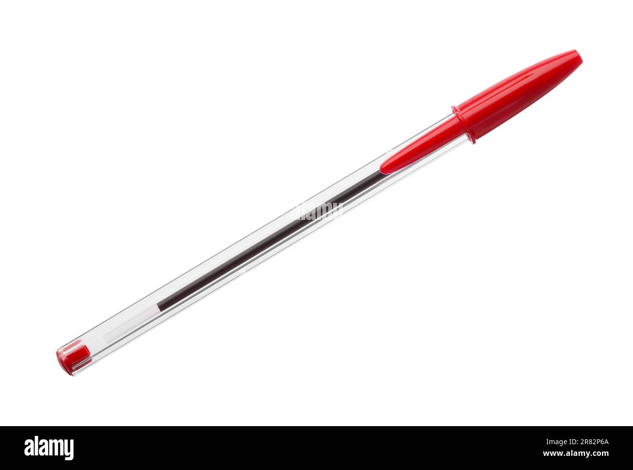 New stylish red pen isolated on white Stock Photo - Alamy