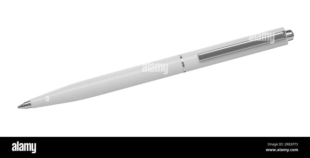 New stylish ballpoint pen isolated on white Stock Photo - Alamy