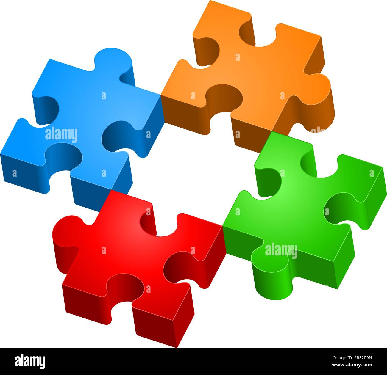 Colorful puzzles. The form of the second. Illustration for design on ...