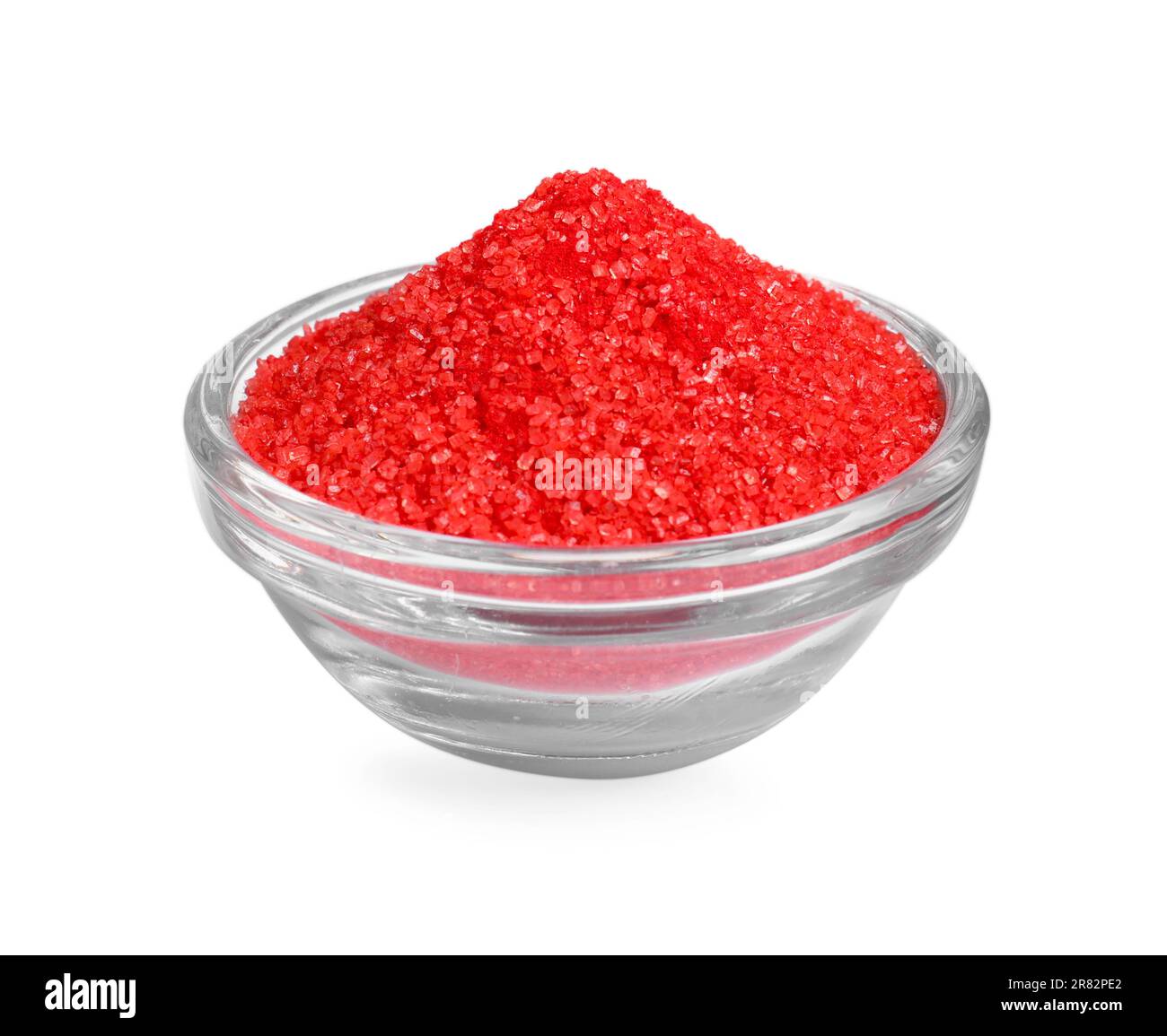 Glass bowl with bright red food coloring isolated on white Stock Photo ...