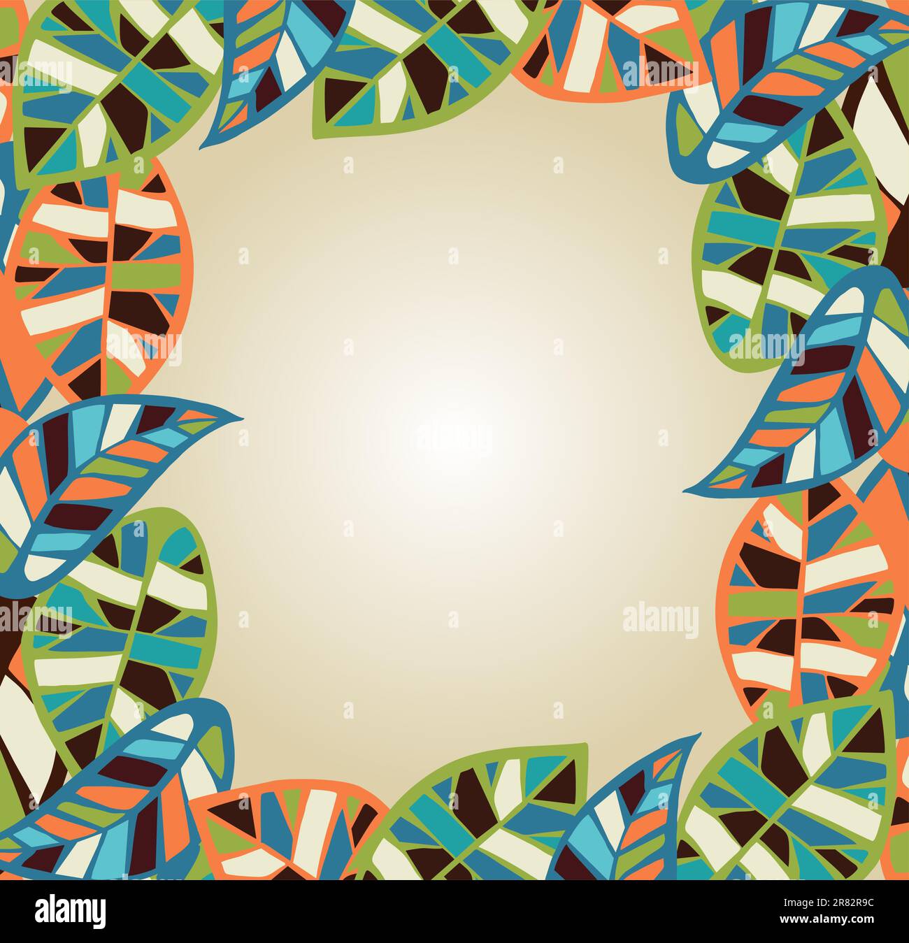 Abstract Colorful Leaves Background Vector File Layered For Easy Manipulation And Coloring