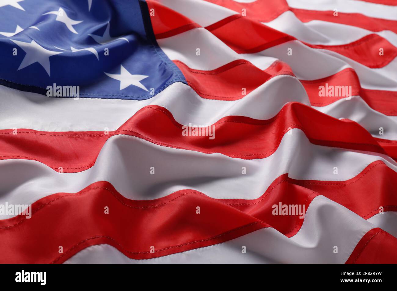 Beautiful national flag of USA as background, closeup Stock Photo - Alamy