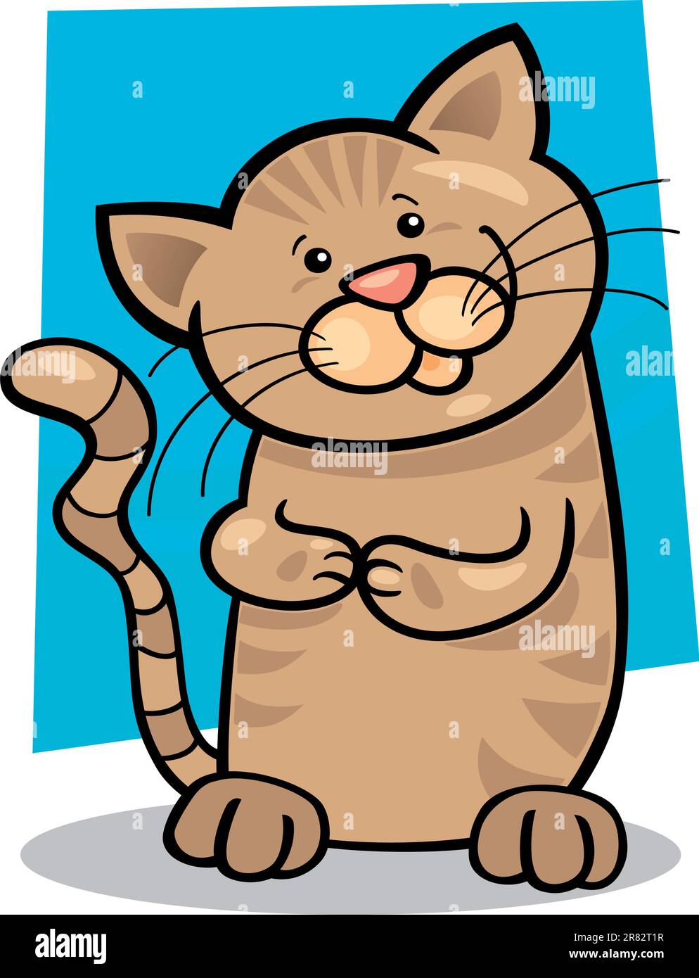 Cartoon illustration cute brown tabby hi-res stock photography and ...