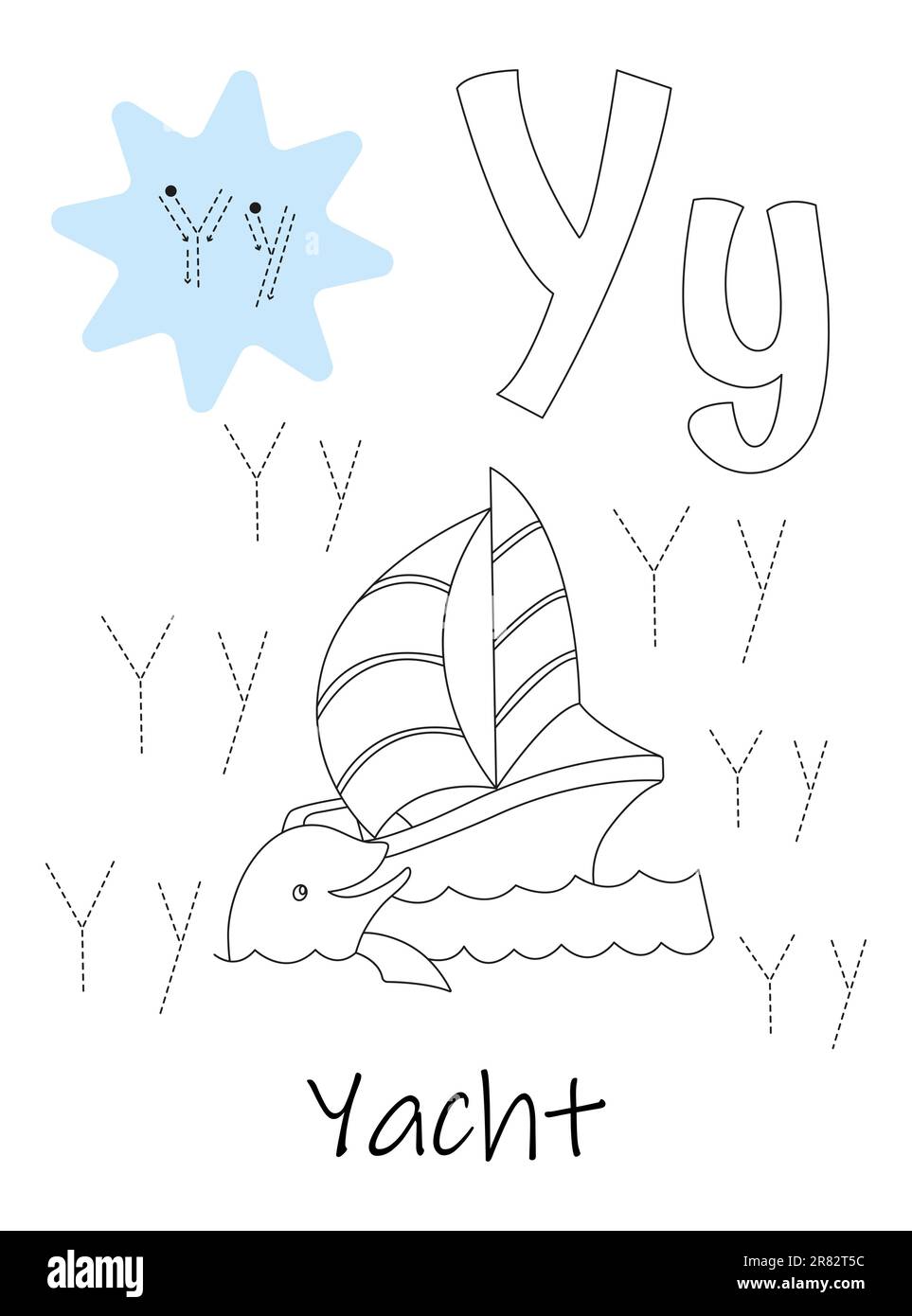 Coloring book - copybook for children. Letter Y Stock Vector Image ...