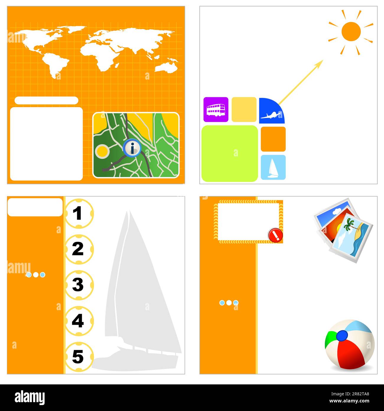 Travel agency stationary template 4 - back and front page, inside ...