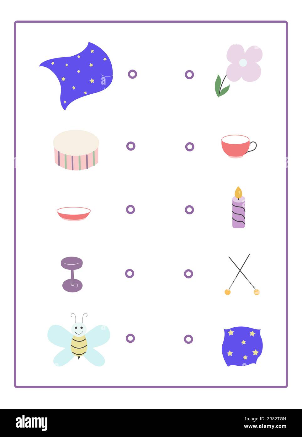 Educational game for children. Find a couple of objects and connect ...