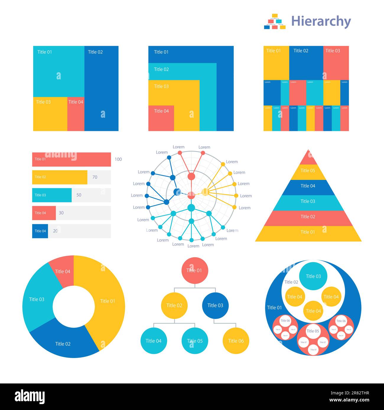 Hierarchy infographic chart design template set Stock Vector Image ...
