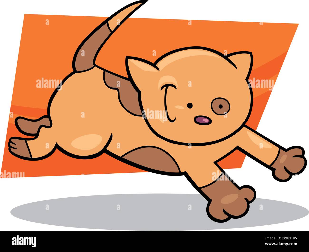 cartoon illustration of cute running spotted kitten Stock Vector Image ...