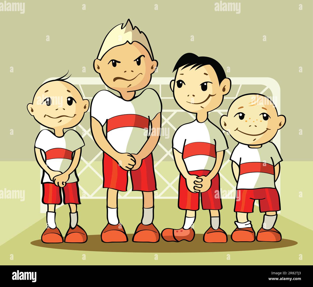 Vector illustration of a four soccer player Stock Vector Image & Art ...