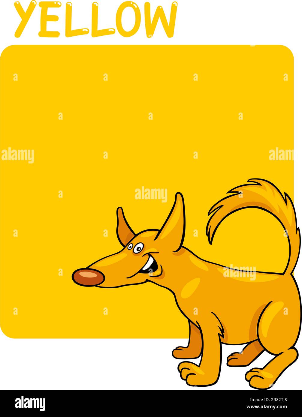 Cartoon Illustration of Color Yellow and Dog Stock Vector Image & Art ...