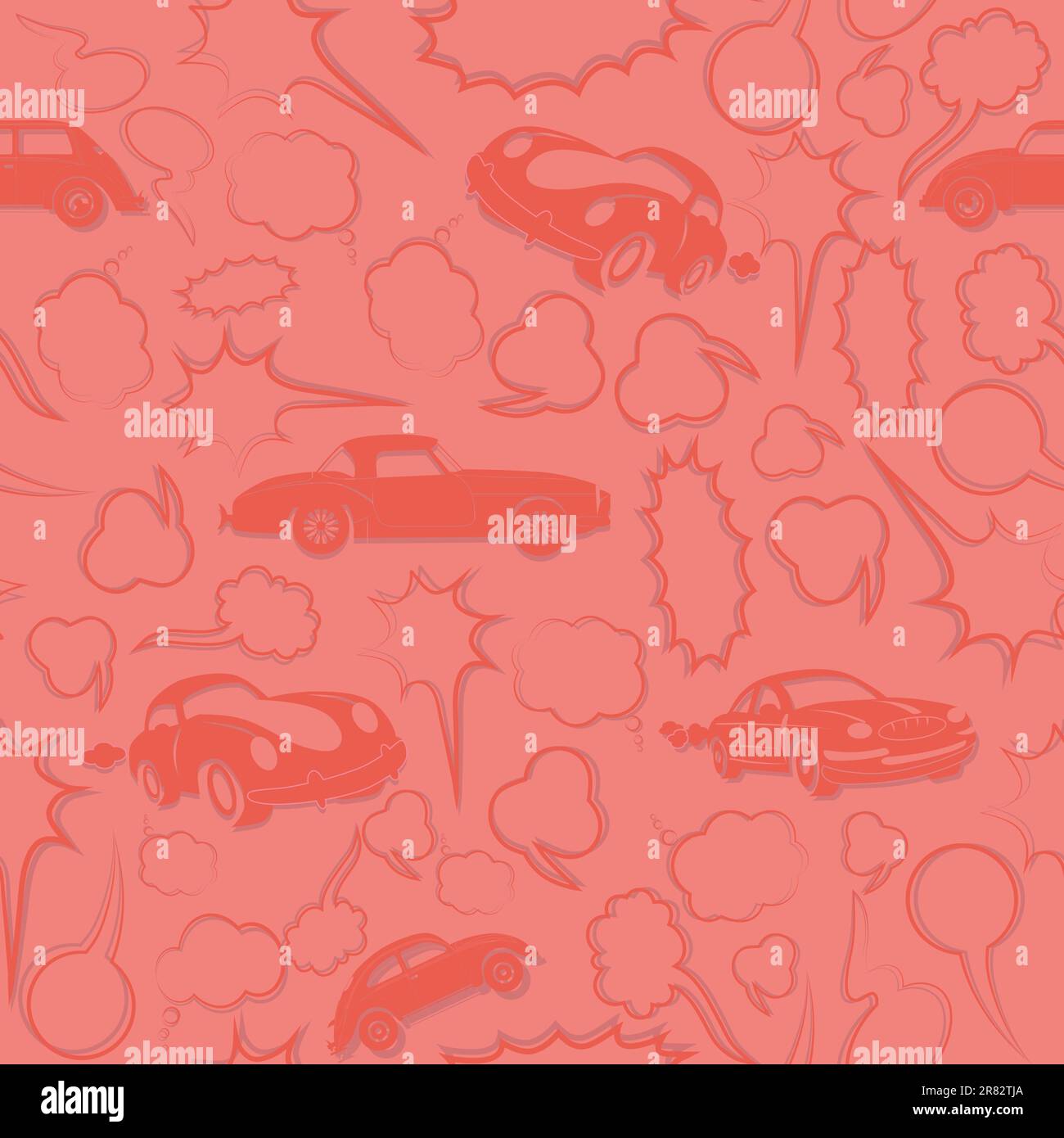 Seamless abstract car background with dialog bubble speech. Cute cloud ...