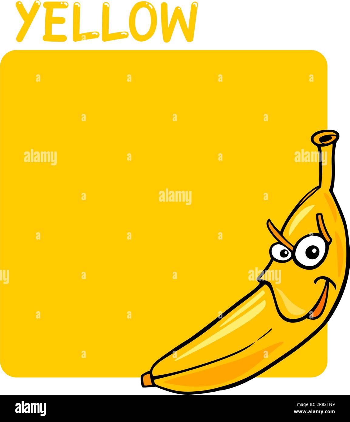 Cartoon Illustration of Color Yellow and Banana Stock Vector Image ...