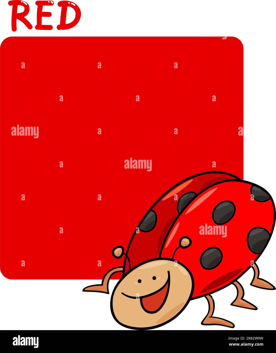 Cartoon Illustration of Color Red and Ladybug Stock Vector Image & Art ...