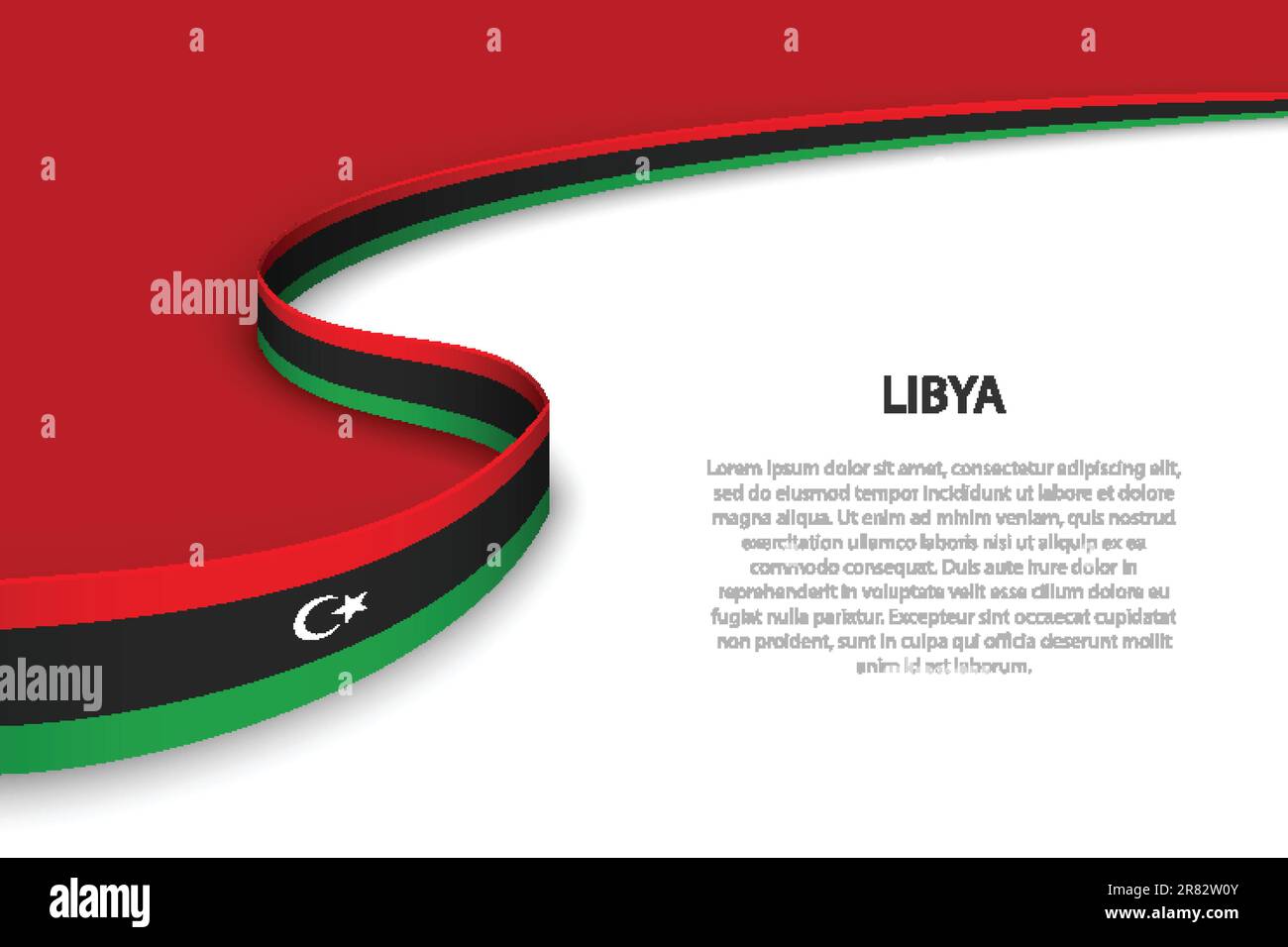Wave flag of Libya with copyspace background. Banner or ribbon vector ...
