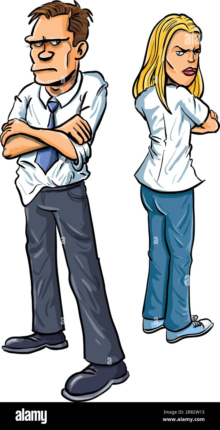Cartoon Couple angry at each other. Isolated on white Stock Vector ...