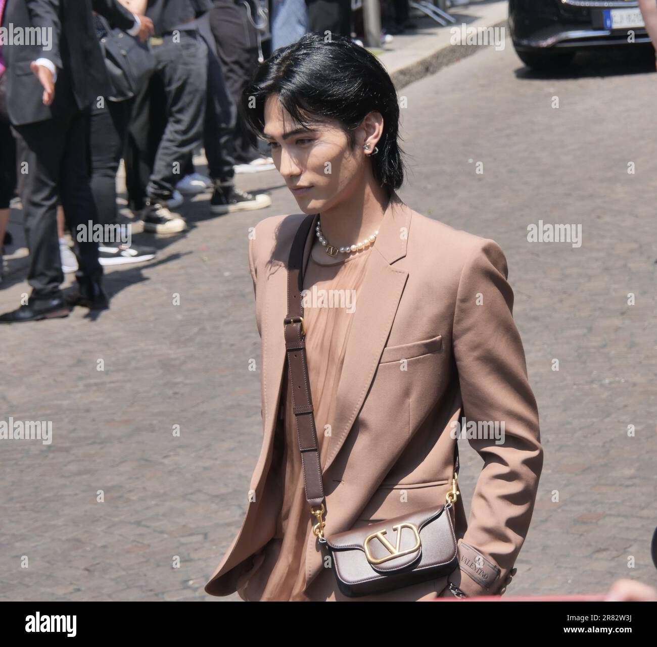 Shuzo street style outfit before Valentino fashion show during Milano ...