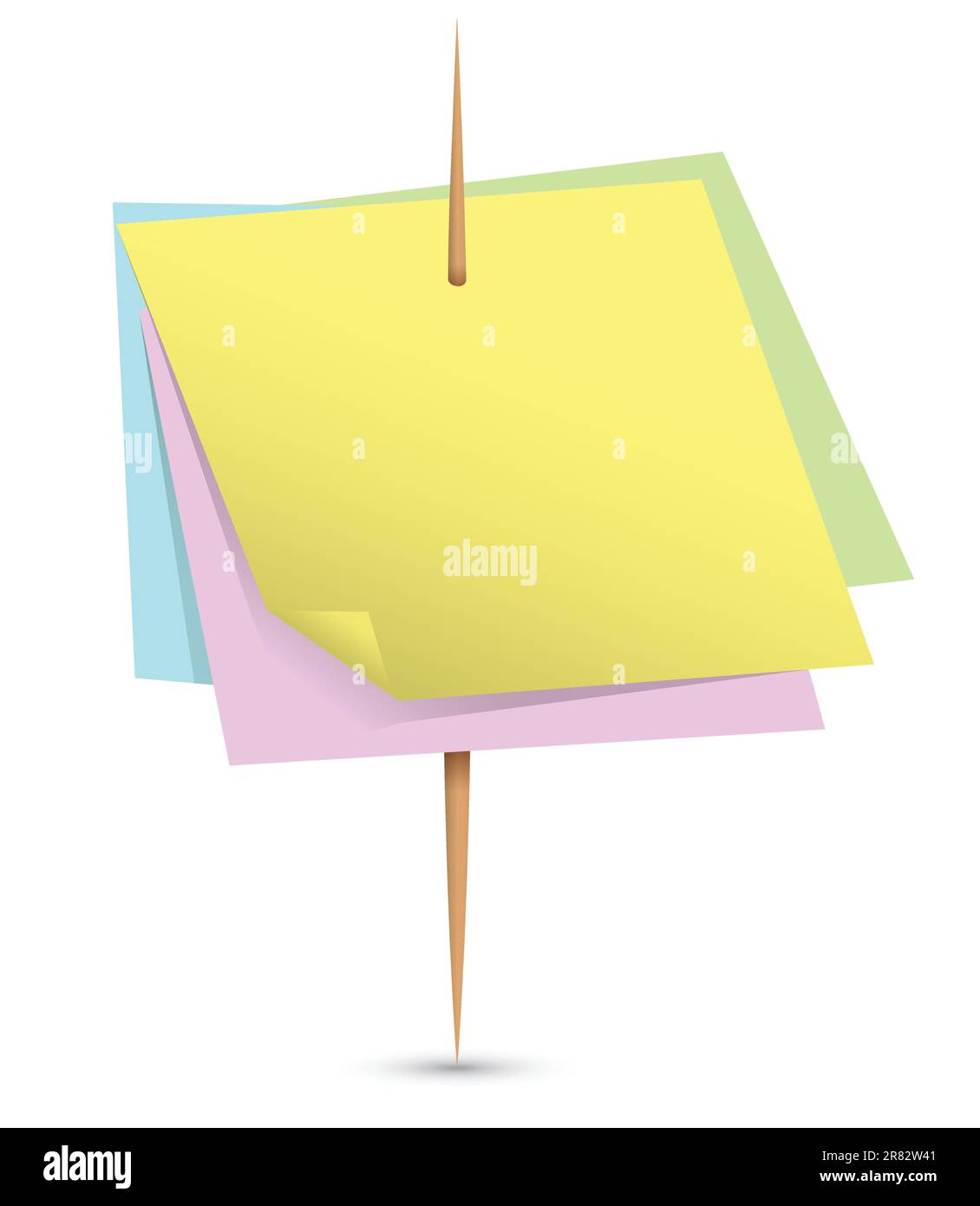 Blank colorful paper notes on a toothpick. Vector illustration Stock ...