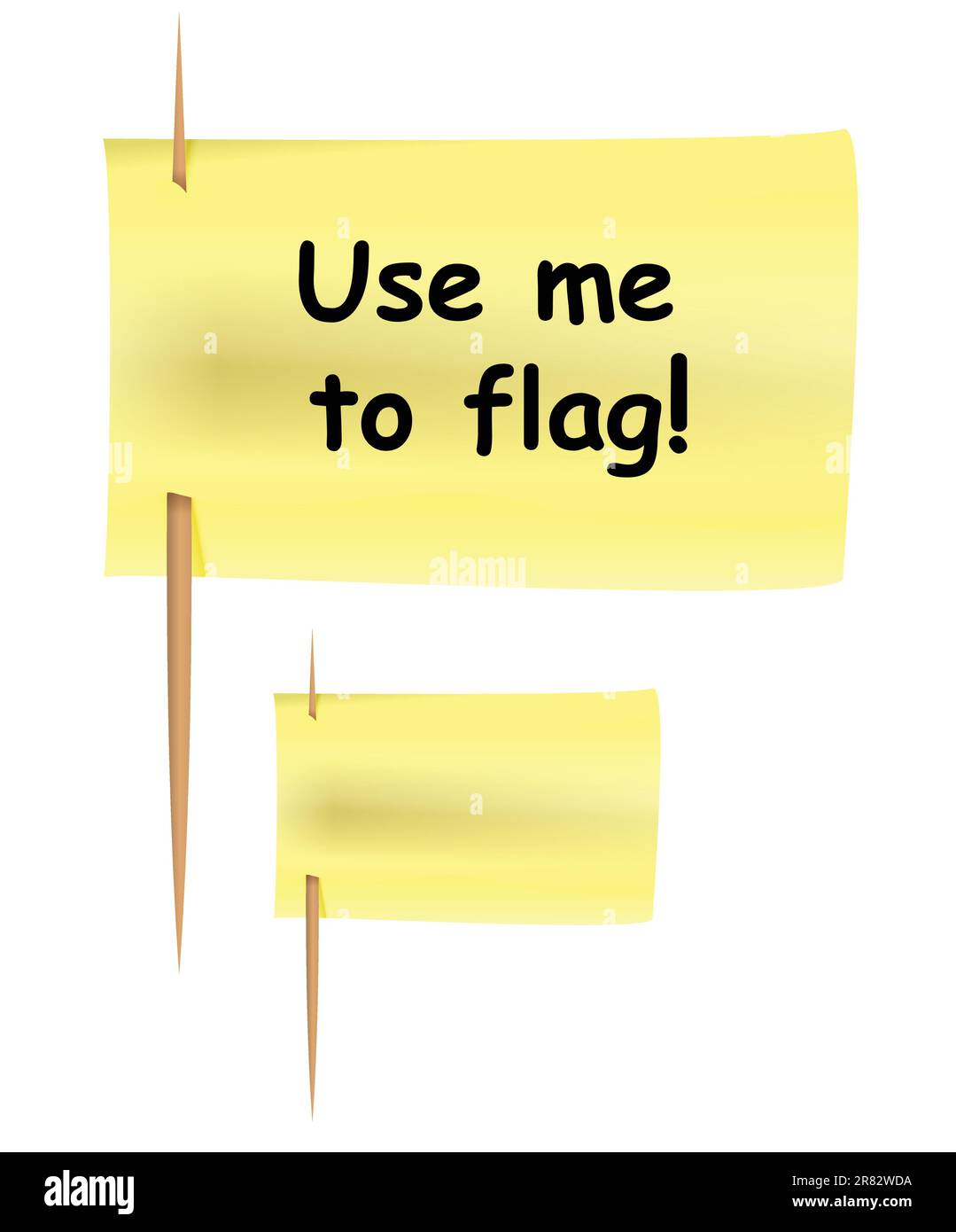 Set Of Yellow Post It Notes On Toothpicks Like Flag Vector