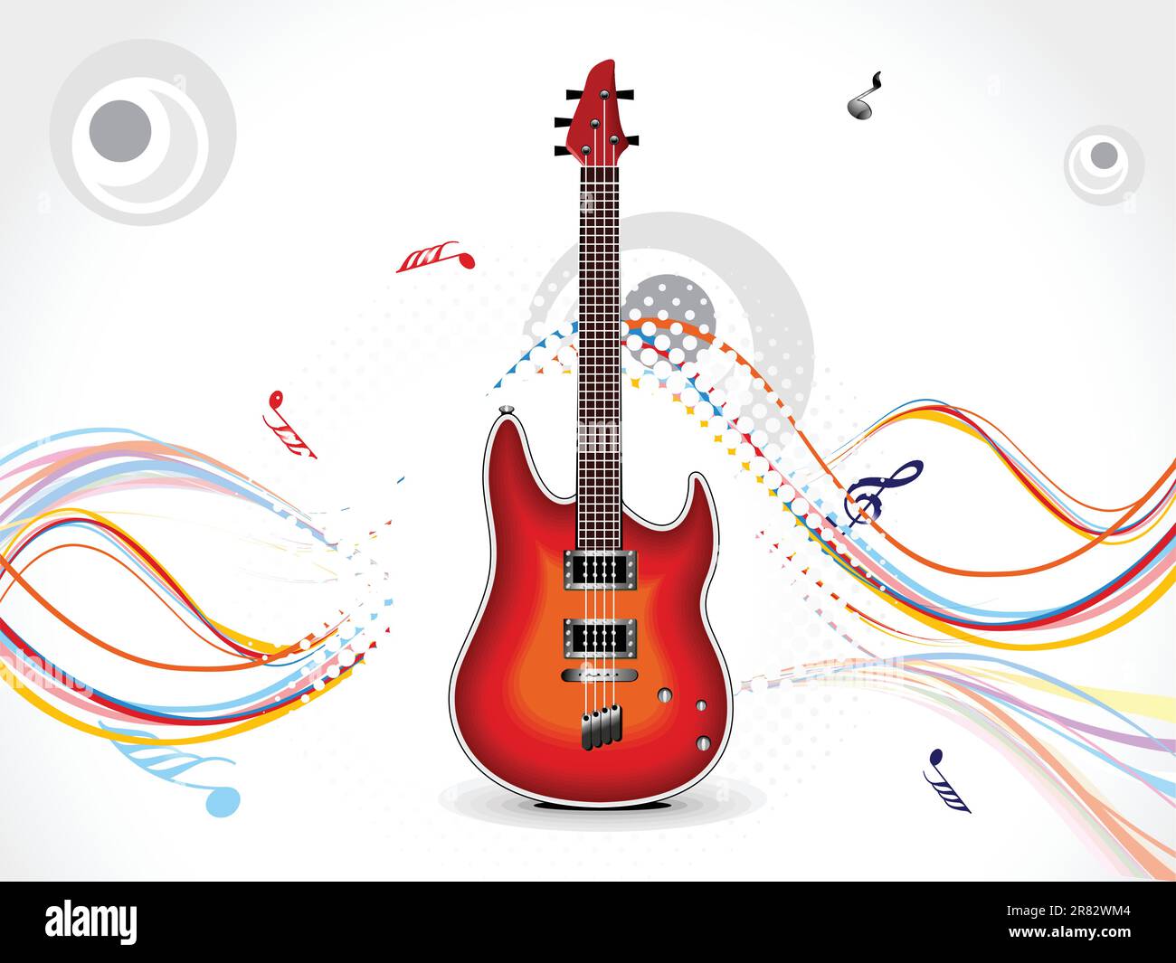 abstract wave background with guitar vector illustration Stock Vector ...