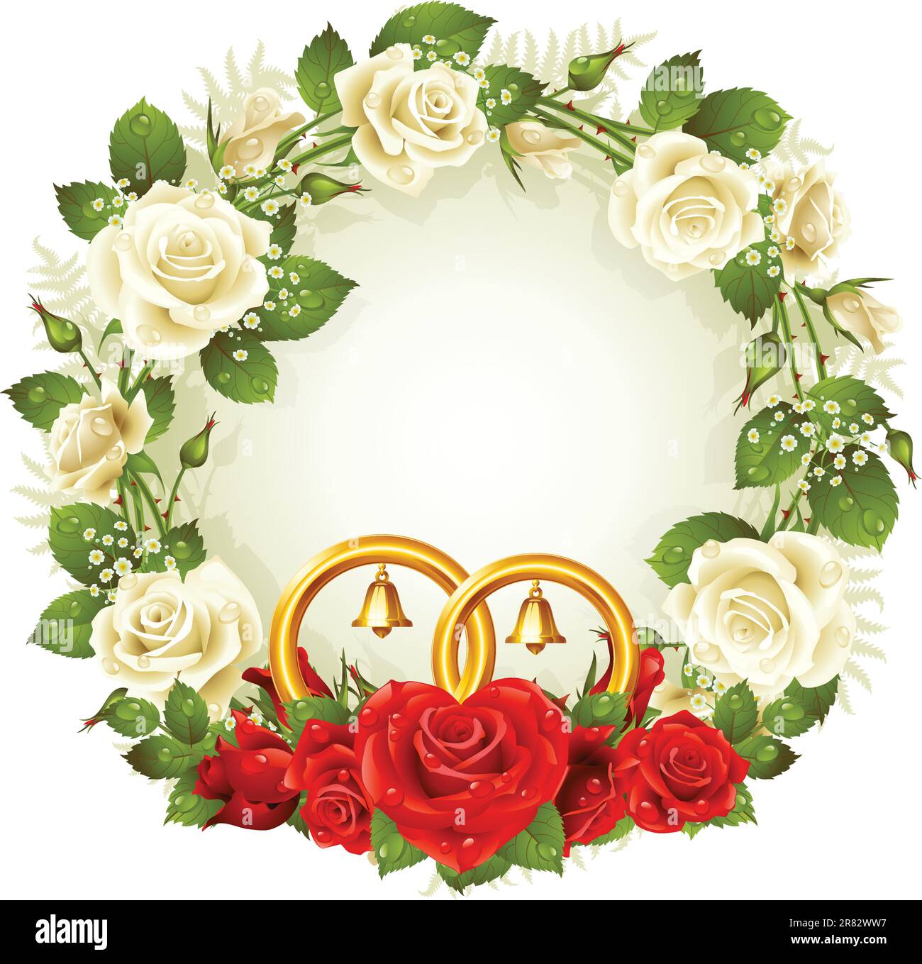 White rose with rings Stock Vector Images - Alamy