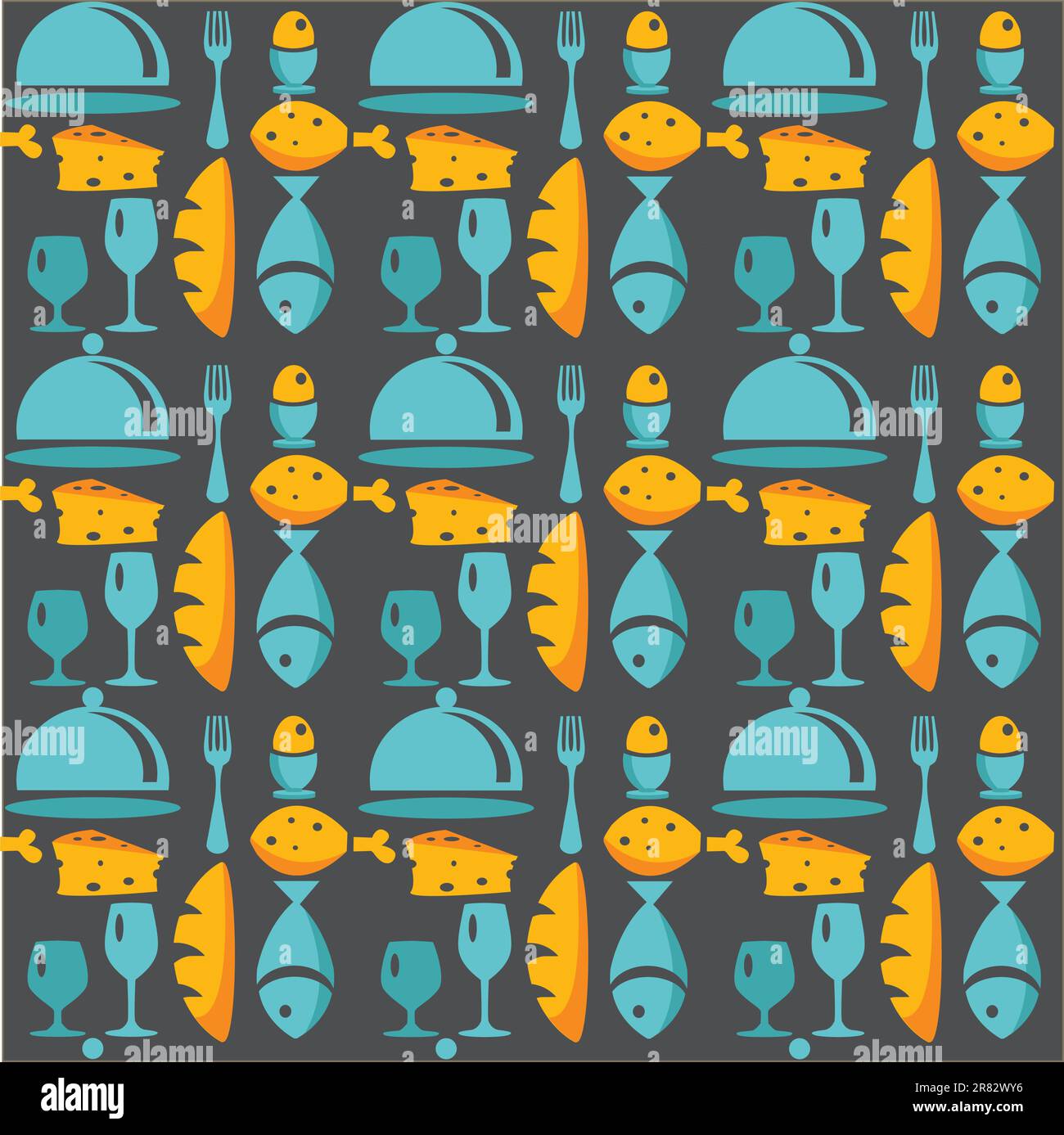 Kitchen pattern illustration Stock Vector Images - Alamy