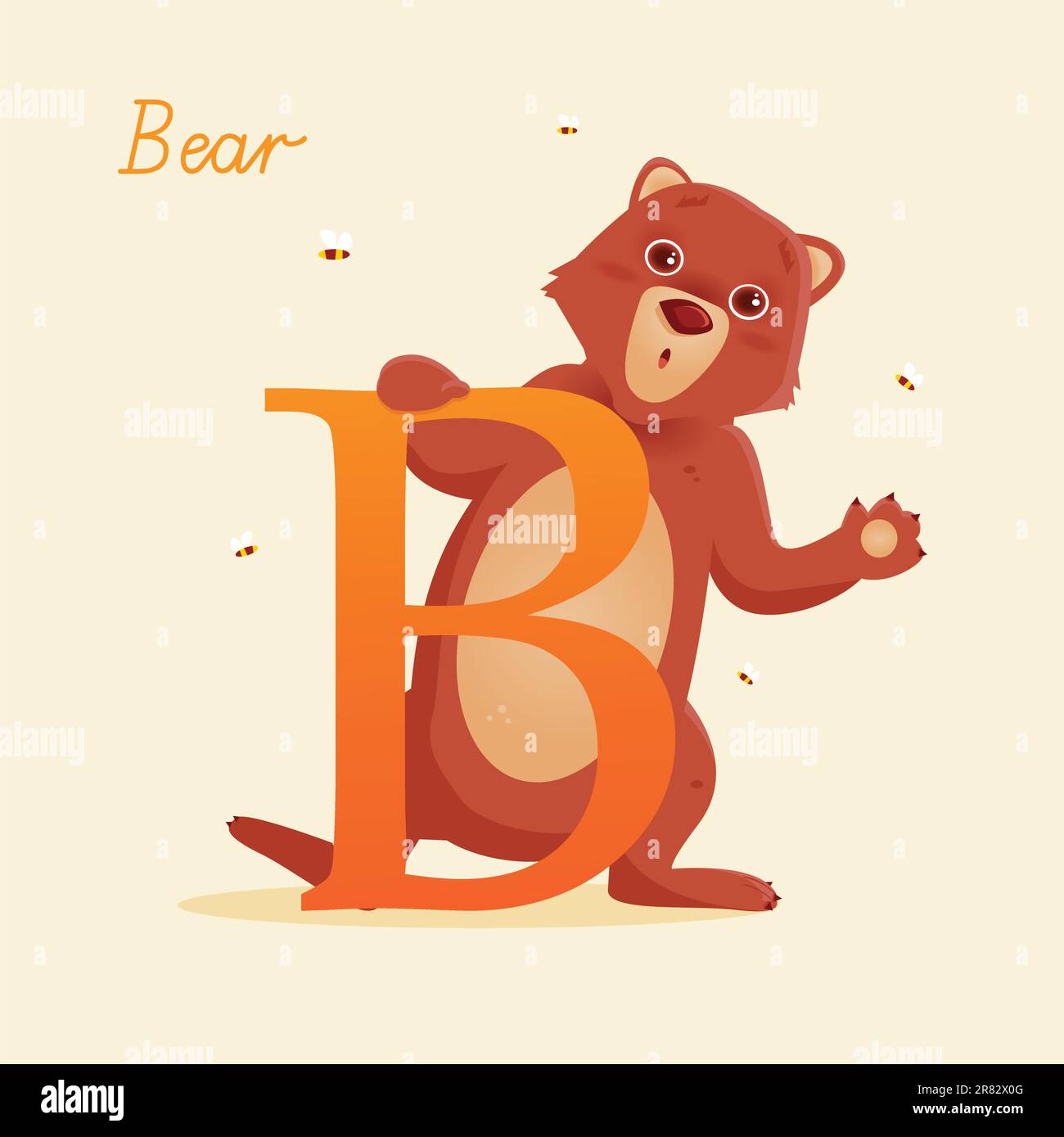 Animal alphabet with bear, vector illustration Stock Vector Image & Art ...