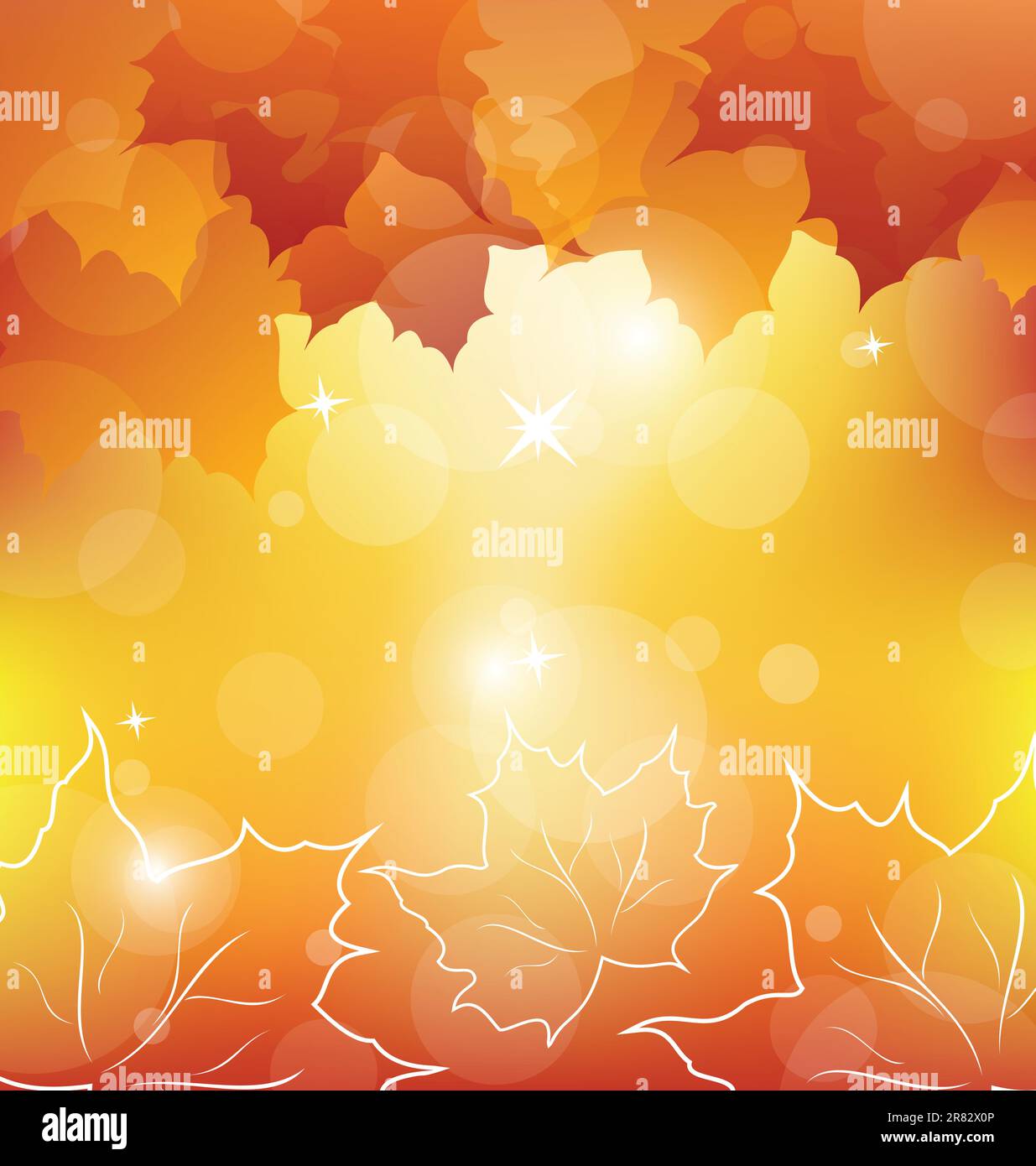 Illustration autumn orange background with maple leaves - vector Stock ...