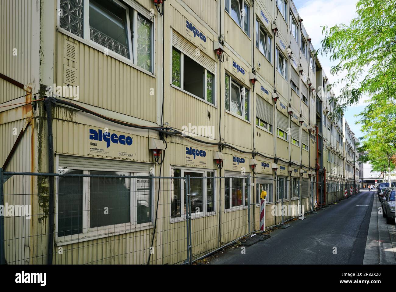 Three story portable office complex stretching a full city block in ...