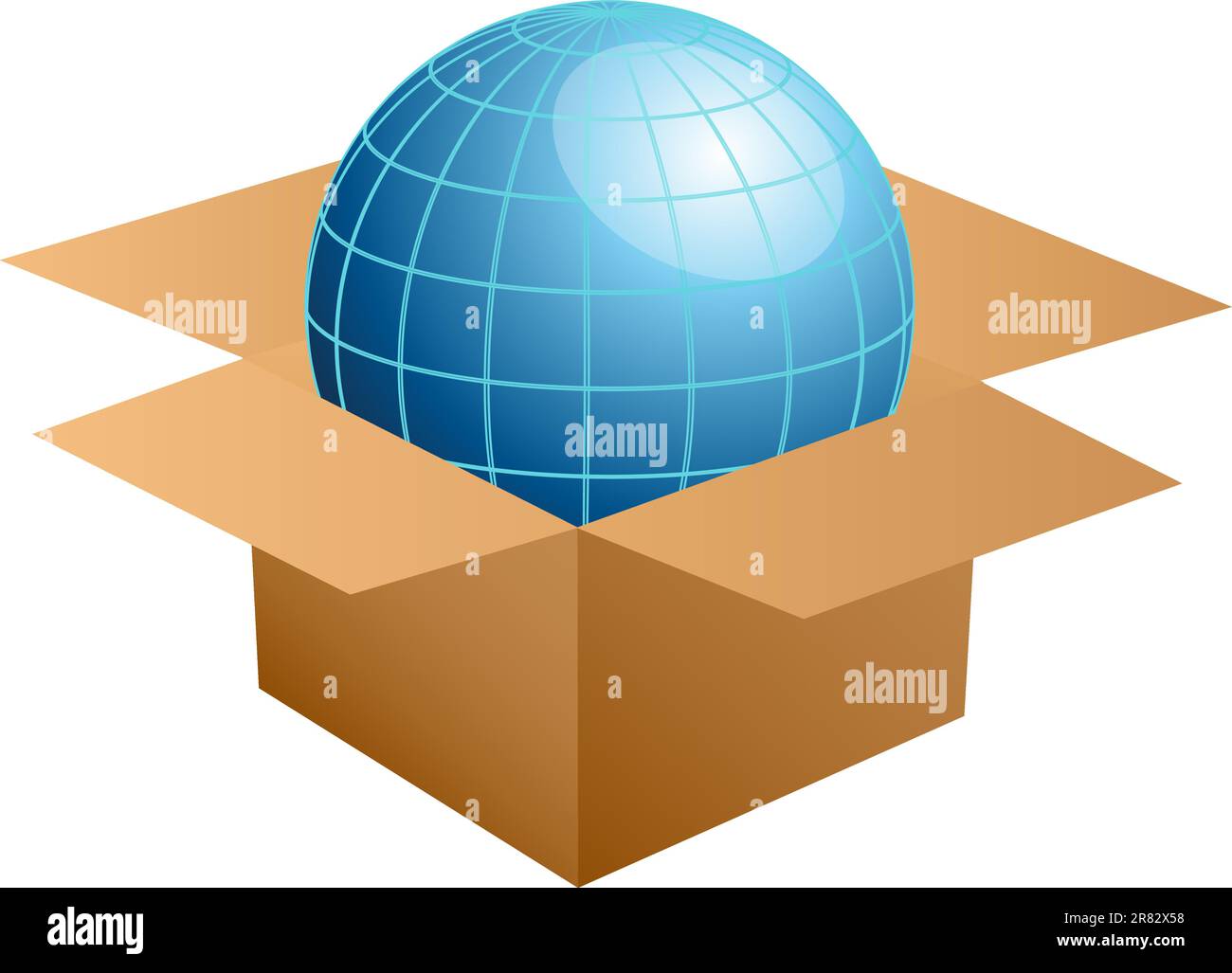 globe in cardboard box. Also available as a Vector in Adobe illustrator ...
