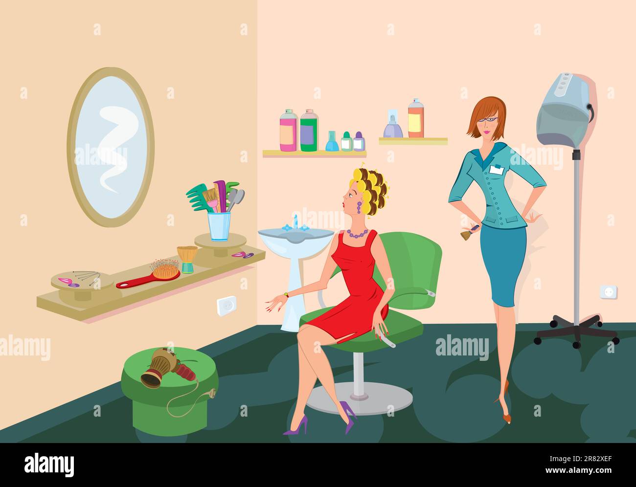 Interior beauty salon Stock Vector Images - Alamy