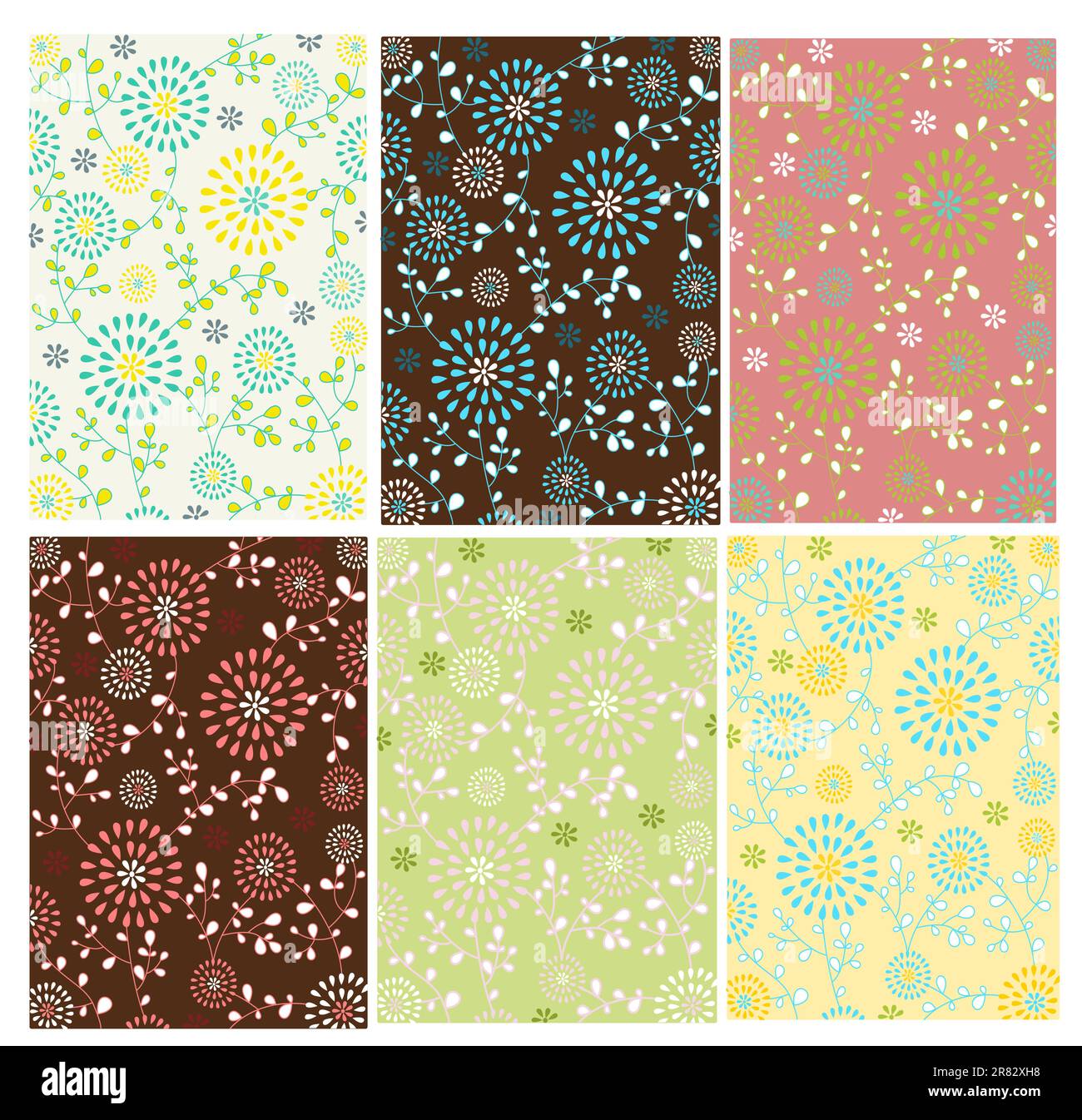 Illustration of different kind of floral patterns Stock Vector Image ...