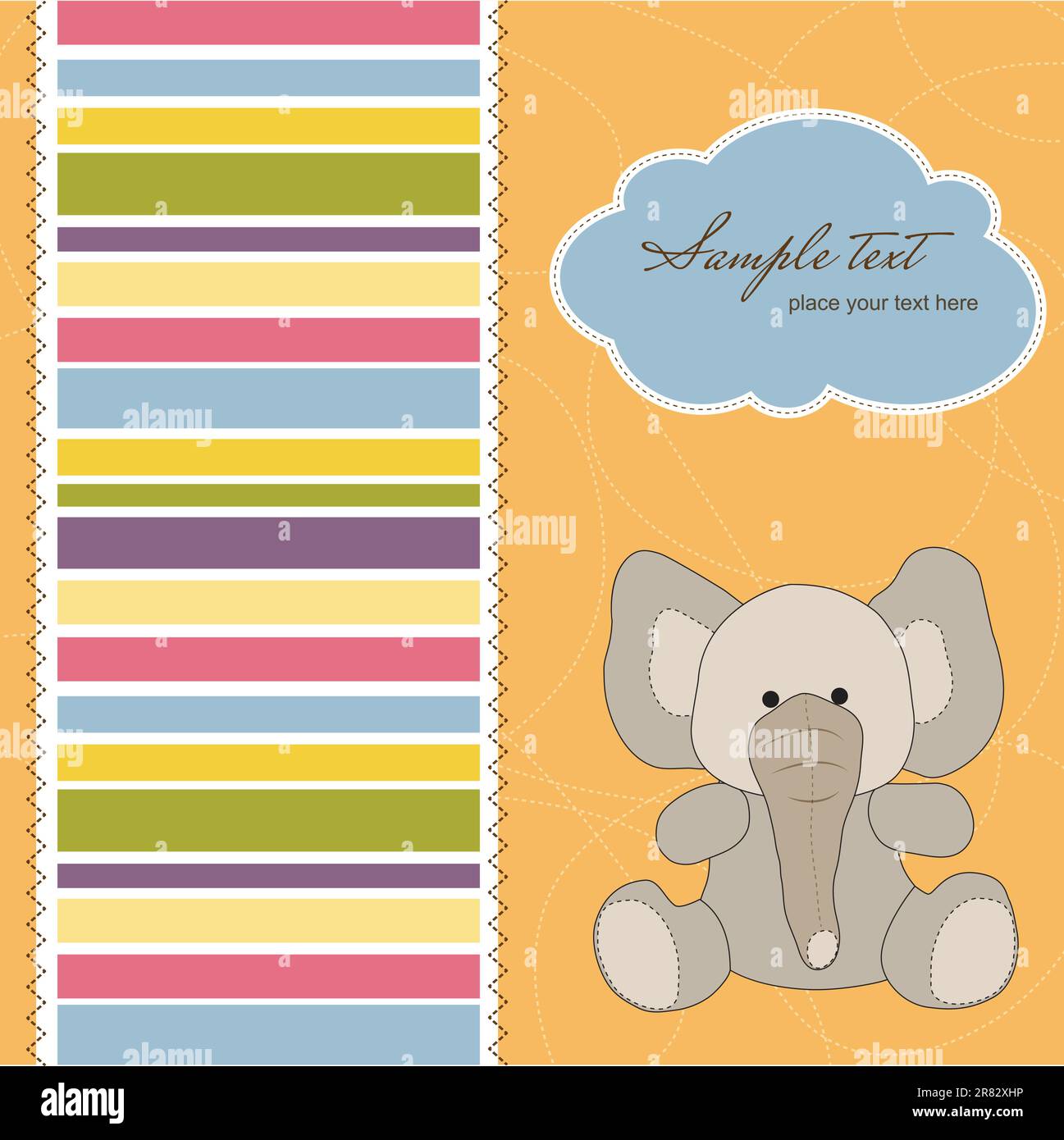 delicate greeting card with elephant Stock Vector Image & Art - Alamy