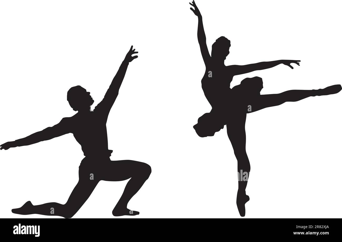 Silhouettes of ballet dancers Stock Vector Image & Art - Alamy