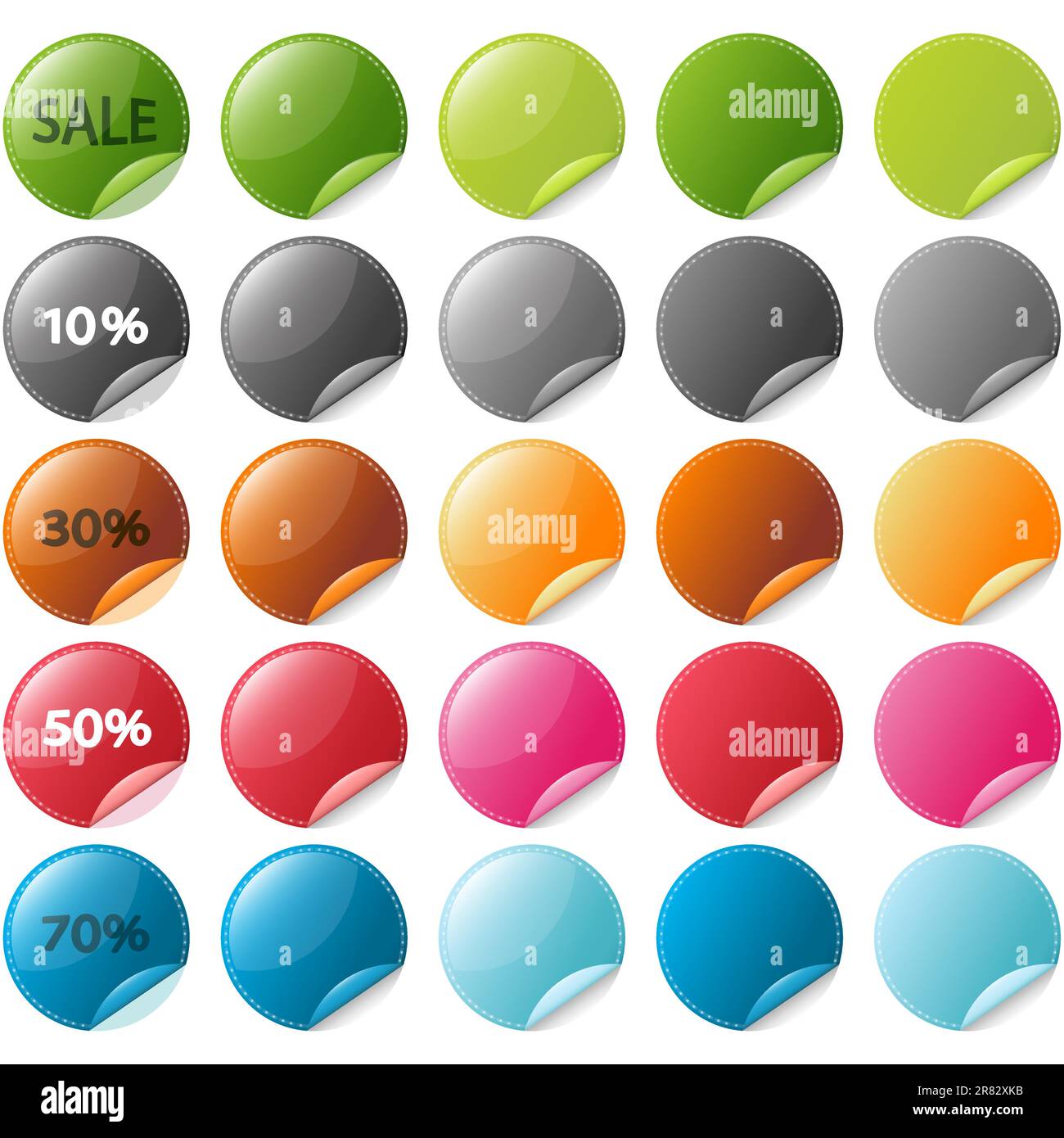 Vector Modern Glassy Icons Set on White Background Stock Vector Image ...