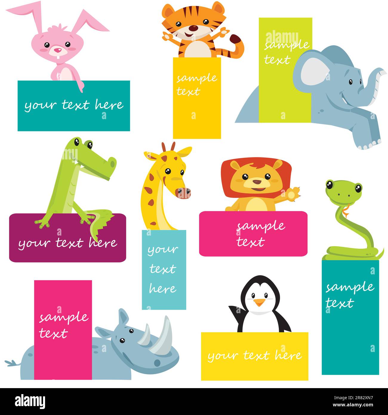 Set of animal labels, vector illustration Stock Vector Image & Art - Alamy