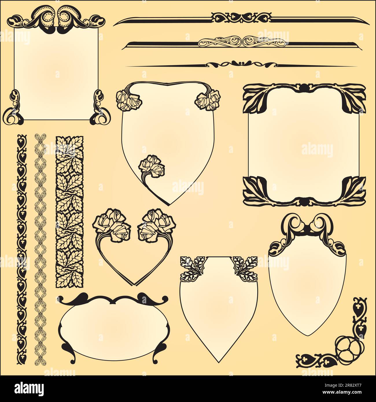 Vintage ornaments for the decoration work. Vector illustration Stock ...