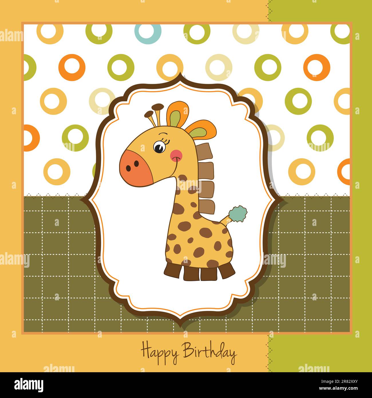 birthday card with giraffe toy Stock Vector Image & Art - Alamy