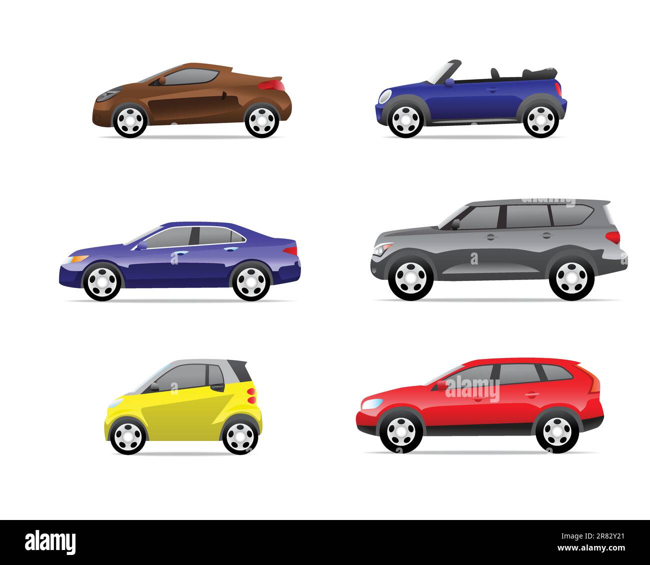 Cars icons set isolated on white background, no transparencies Stock ...