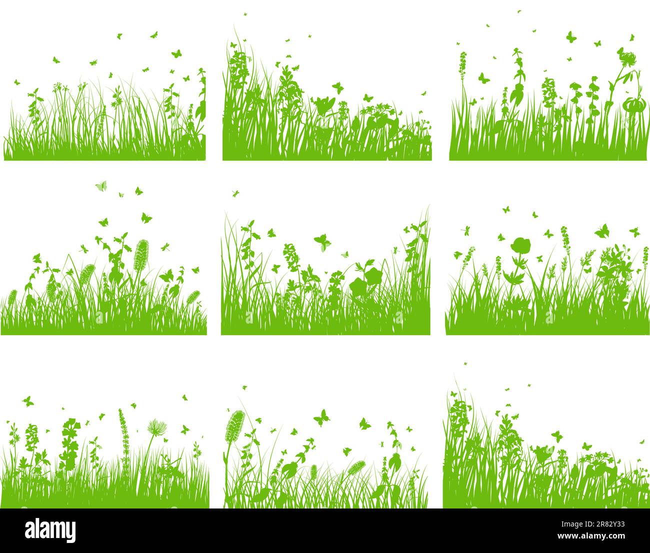 Vector grass silhouette Stock Vector Images - Alamy