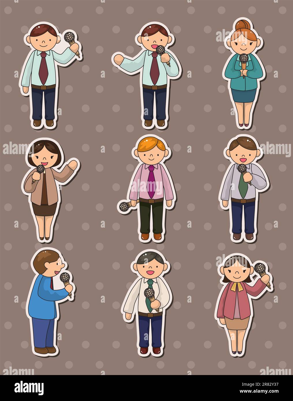 set of reporter people stickers Stock Vector Image & Art - Alamy