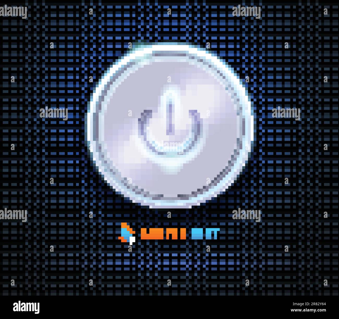 Stylish computer power button on textured background Stock Vector Image ...