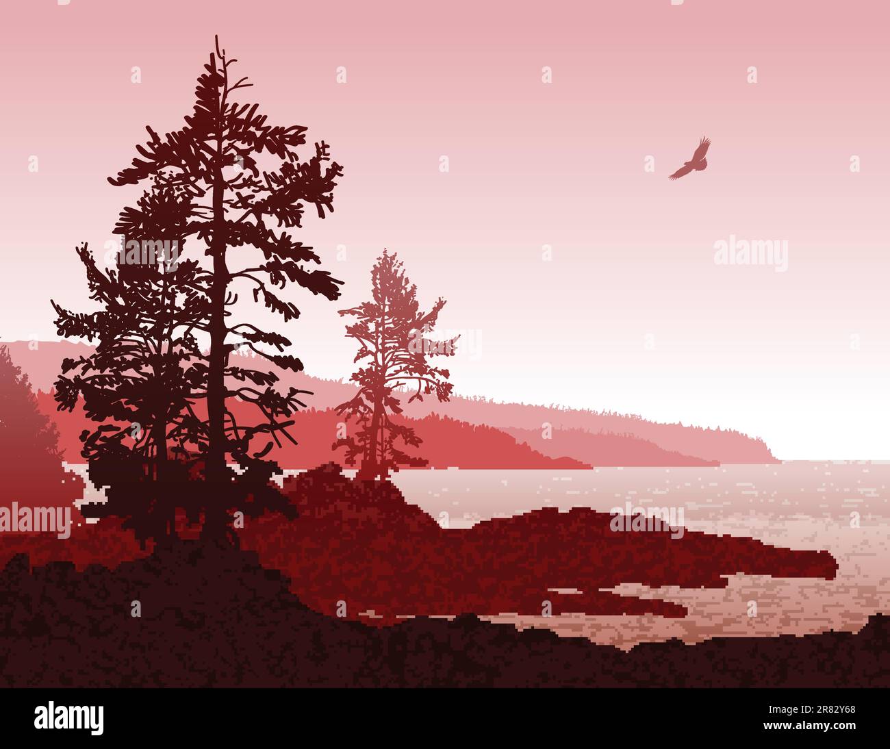 Inspiring illustration of the rugged west coast of Vancouver Island ...