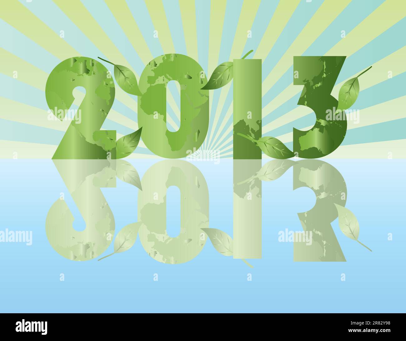 Go Green in the Year of 2013 with Planet Earth Pattern Illustration ...