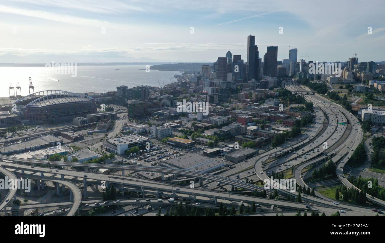 Beautiful aerial view of downtown Seattle Washington Stock Photo - Alamy